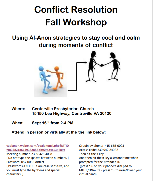 Fall Workshop | Virginia Al-Anon/Alateen